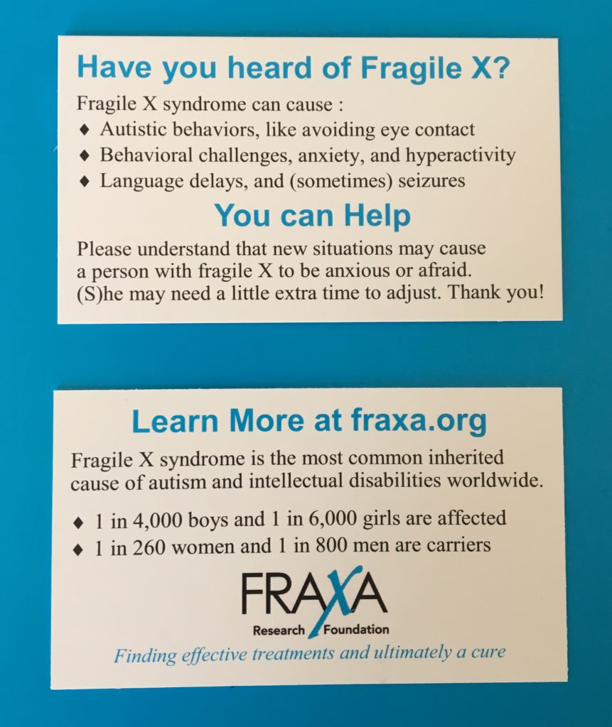Fragile X Awareness Cards (50) • FRAXA Research Foundation - Finding a ...